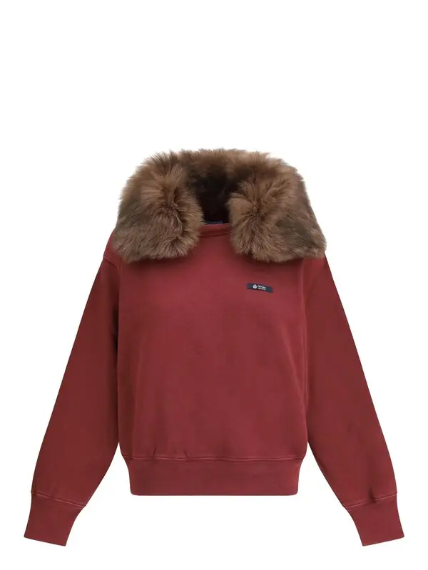 Prada Sweatshirt With A Shearling Collar - Multicolor
