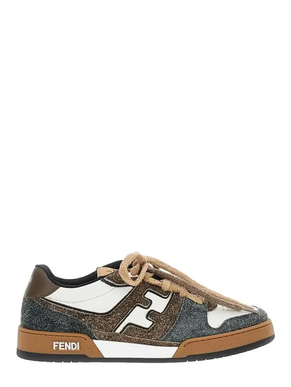 Fendi Leather And Suede Match Mix Crosta Sneakers - Multicolor