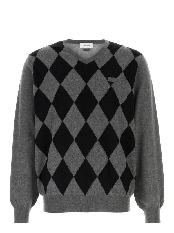 FERRAGAMO Dark Grey Wool Sweater - Gray
