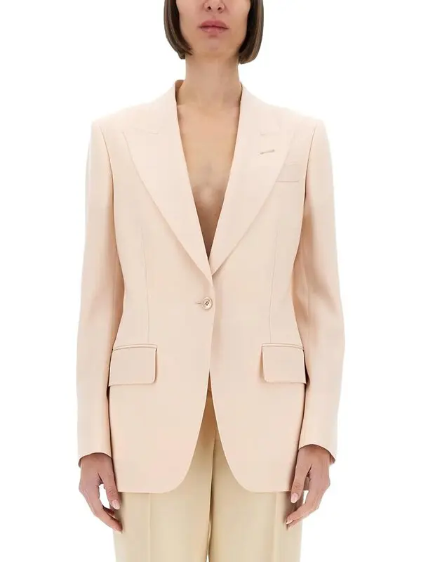 TOM FORD Single Breasted Wool Jacket - Pink