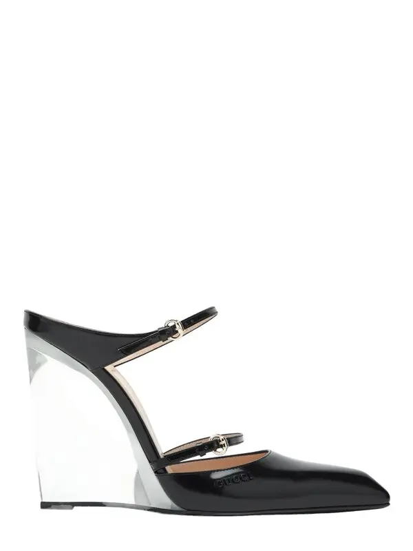 Gucci Sabots With Transparent Wedge - Black