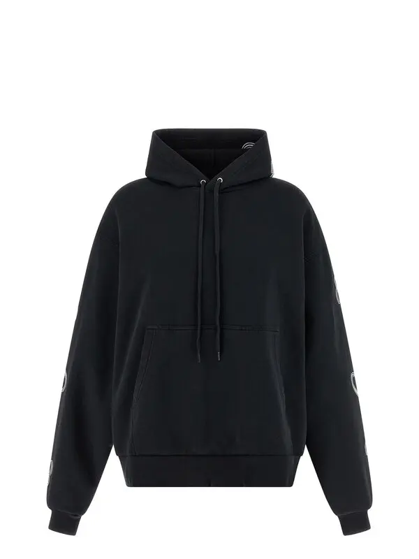 Balenciaga Cursive Fleece Hoodie - Black