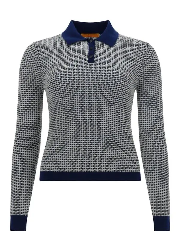 Guest In Residence Cashmere Knitted Polo - Blue