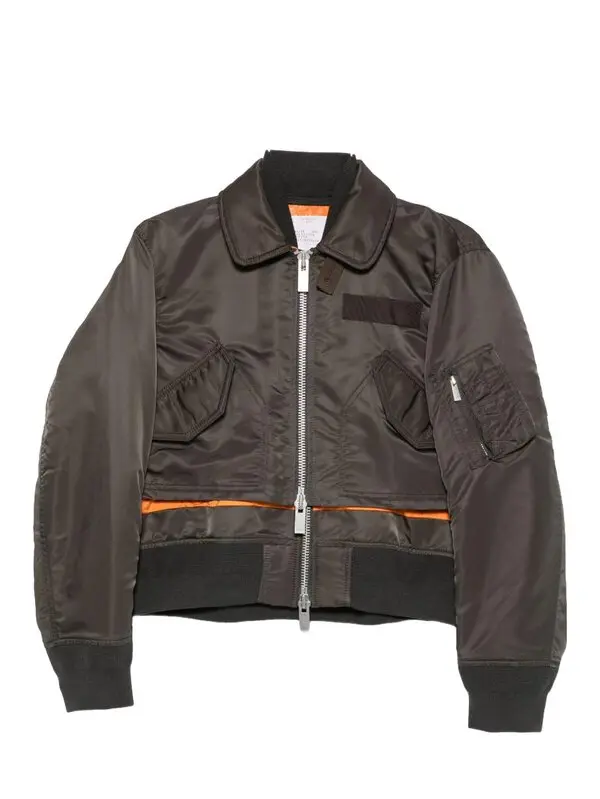 Sacai Paneled Zip-fastening Bomber Jacket - Multicolor