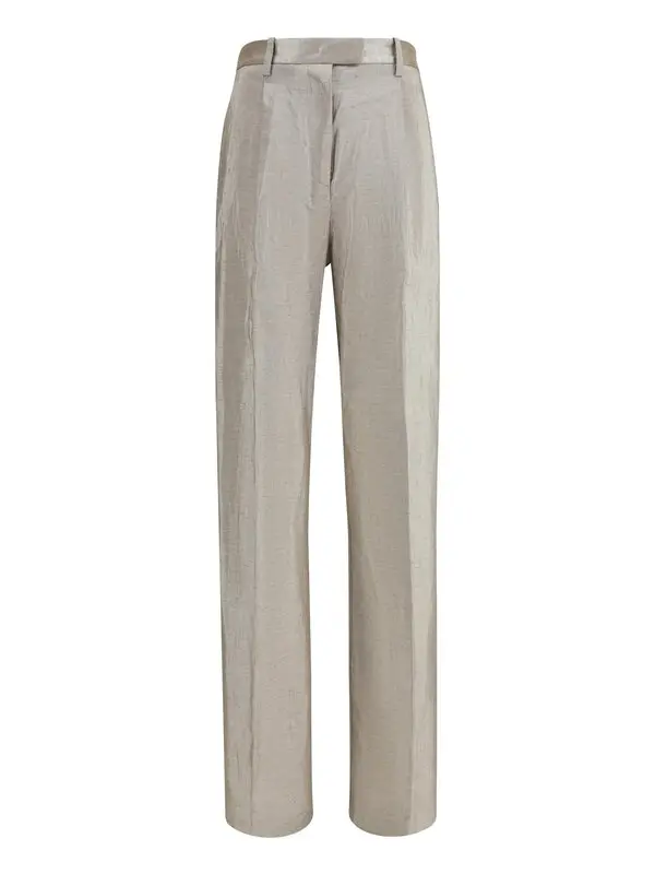 FORTE_FORTE Lurex Tweed Micro Sequins Shimmering Thread Pants - Silver