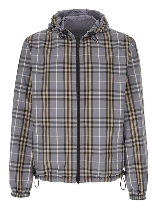 Burberry Plaid Hooded Jacket - Multicolor