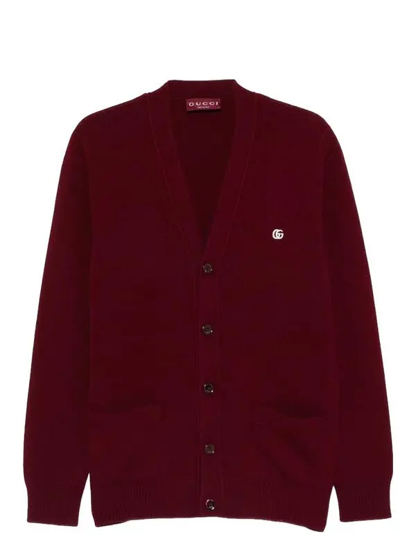 Gucci Cashmere And Wool V-neck Cardigan - Red