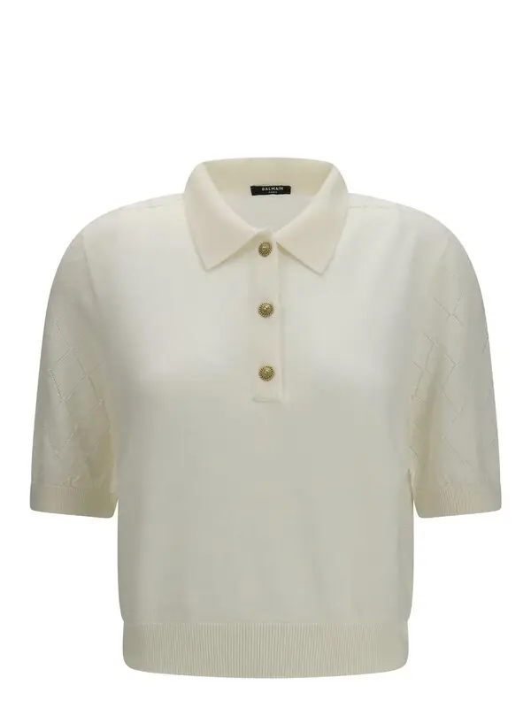 Balmain Wool Polo - White