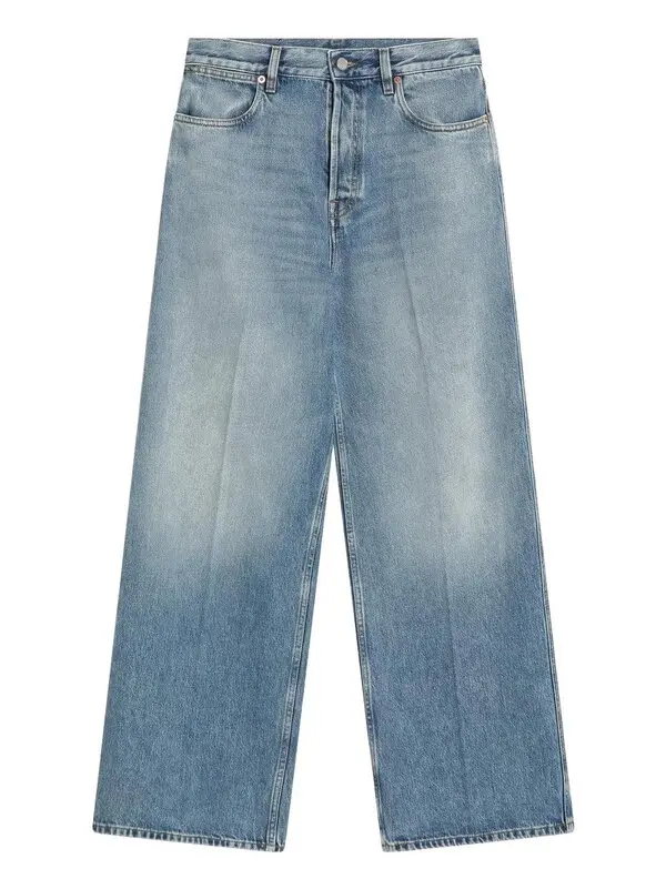 Gucci Wide Light Jeans With Faded Effect - Blue