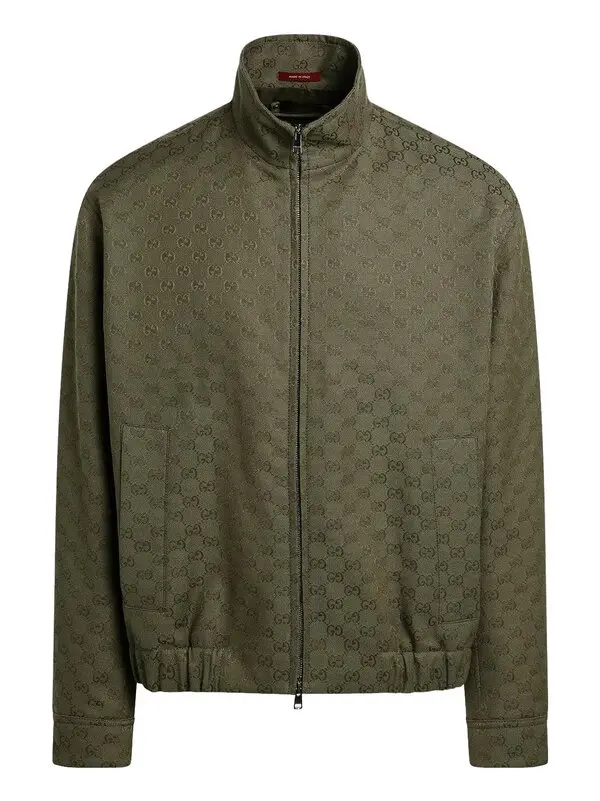 Gucci Forest Bomber In Gg Fabric - Green