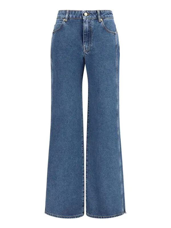 Balmain Straight Wide-leg Jeans - Blue