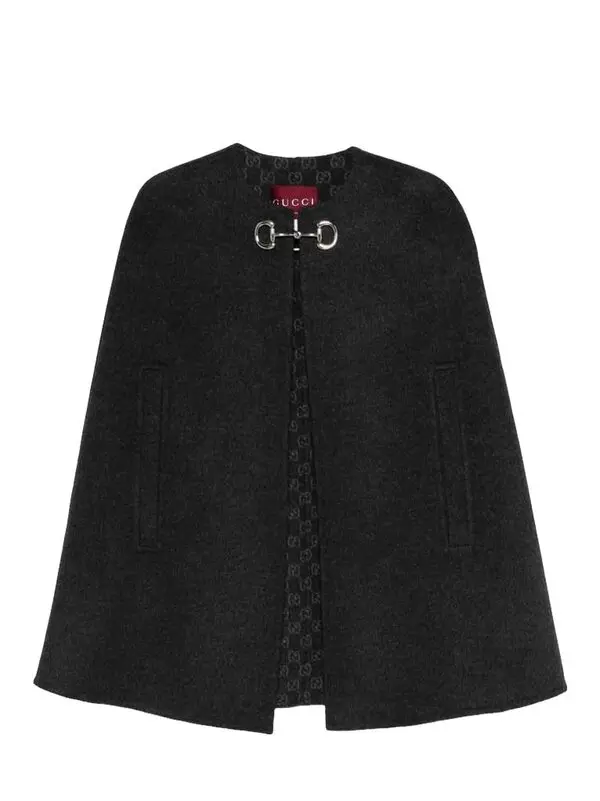 Gucci Wool And Silk Cape - Gray