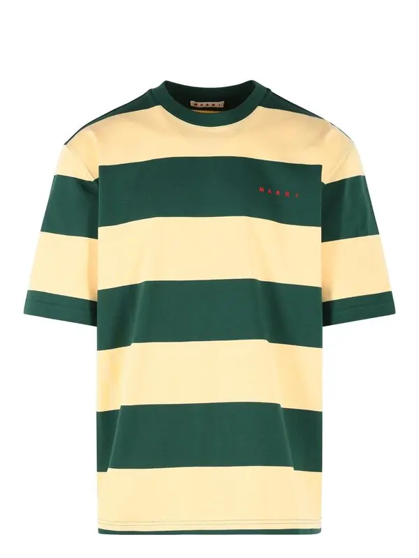 Marni And Green Cotton T-shirt - Yellow