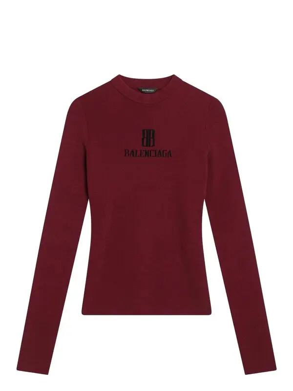 Balenciaga Ribbed Nano Bb Sweater - Red