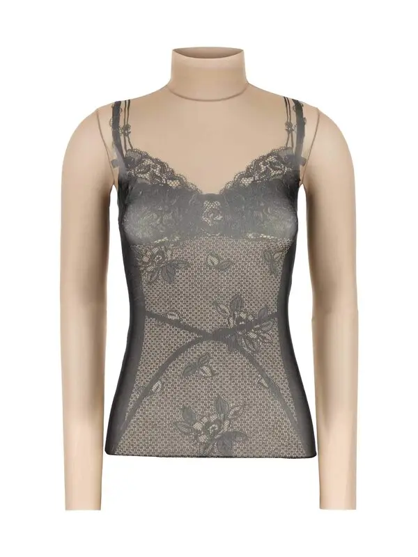 Balenciaga Printed Stretch Tulle Top - Multicolor