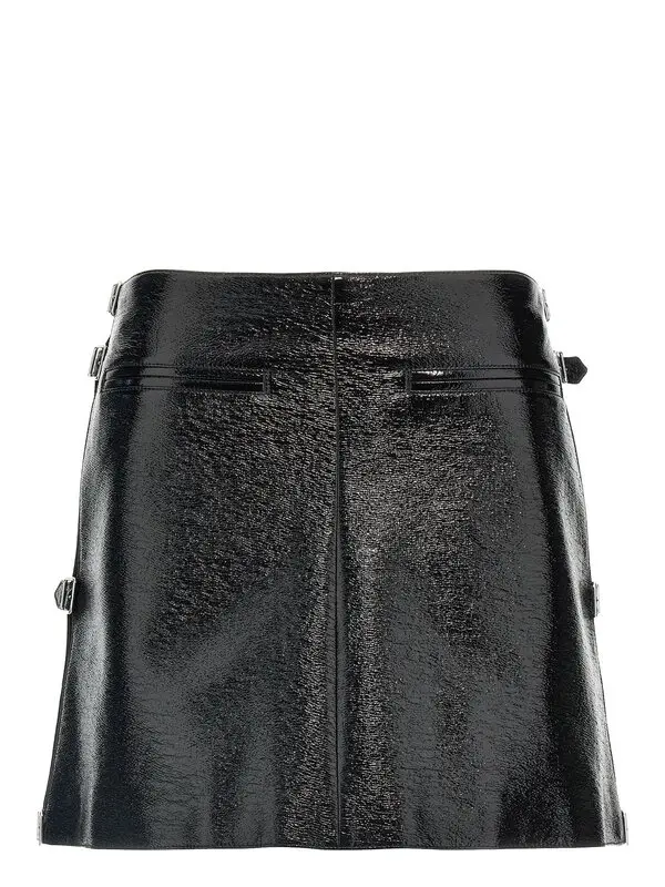 COURREGES Mini Multi Sangle Vinyl Skirt - Black