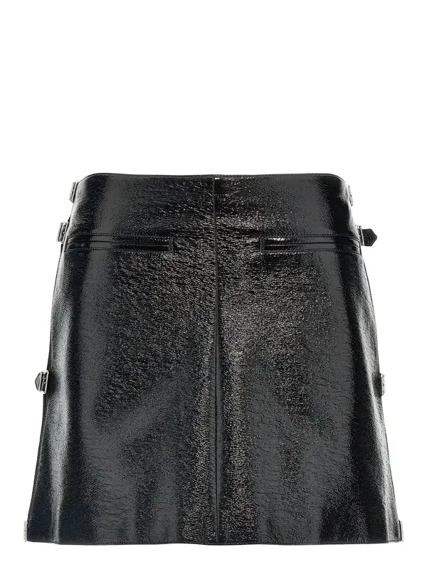 COURREGES Mini Multi Sangle Vinyl Skirt - Black