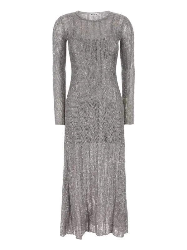 Alaïa Crochet Dress - Silver