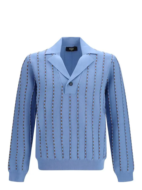 Fendi Trompe-l'œil Selleria Knit Sweater - Blue