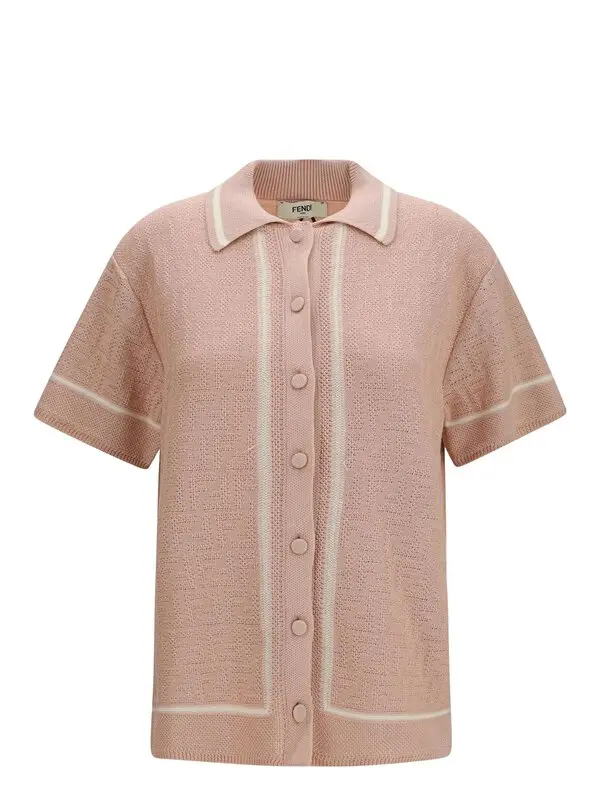 Fendi Ff All-over Crochet Shirt - Pink