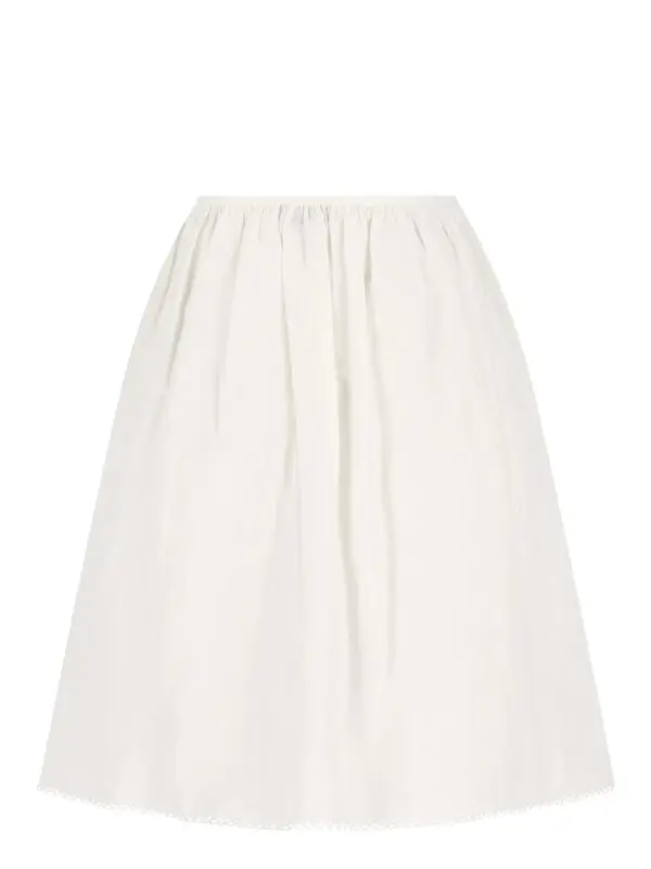 Miu Miu Cotton Full Skirt - White