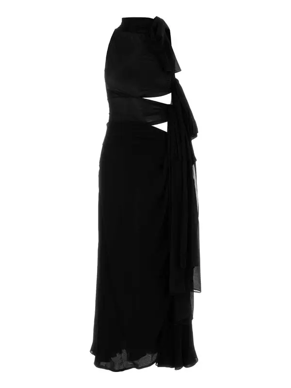 Alaïa Georgette Long Dress - Black