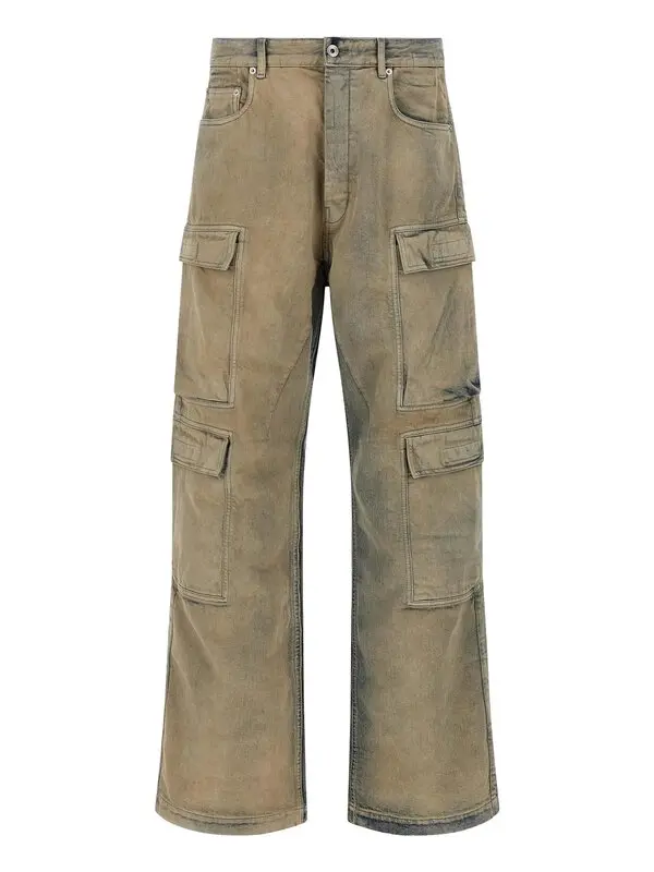 Rick Owens Double Cargo' Jeans - Cream