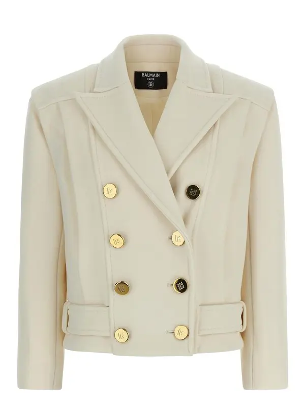 Balmain Double-breasted Coat - White
