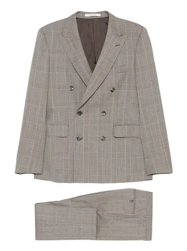 Tagliatore Neutrals Suits Double Breasted Suits - Cream