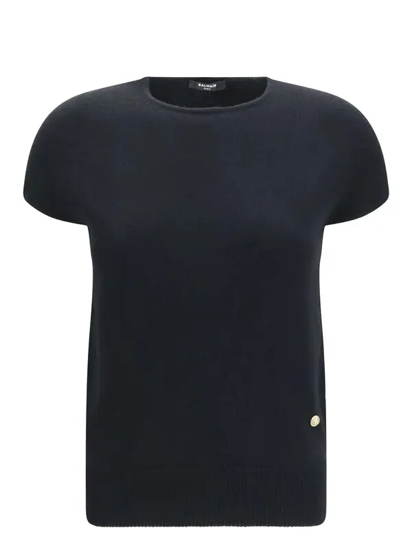 Balmain Sleeveless Wool And Cashmere Sweater - Black
