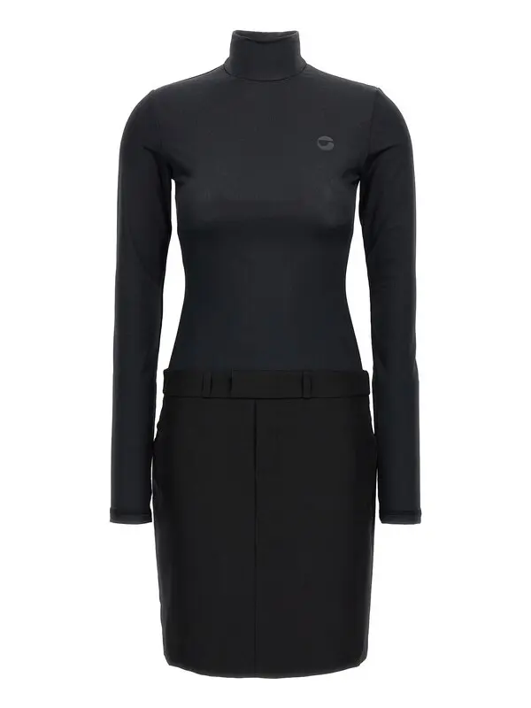 Coperni Hybrid Tech Fabric Sweater Dress - Black