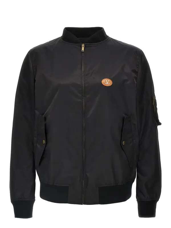 Valentino Garavani Logo Bomber Jacket - Black