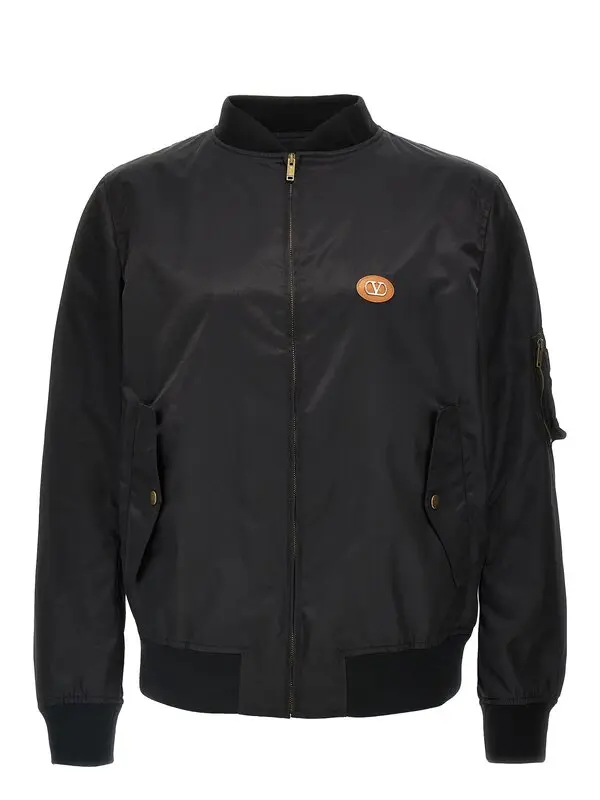 Valentino Garavani Logo Bomber Jacket - Black