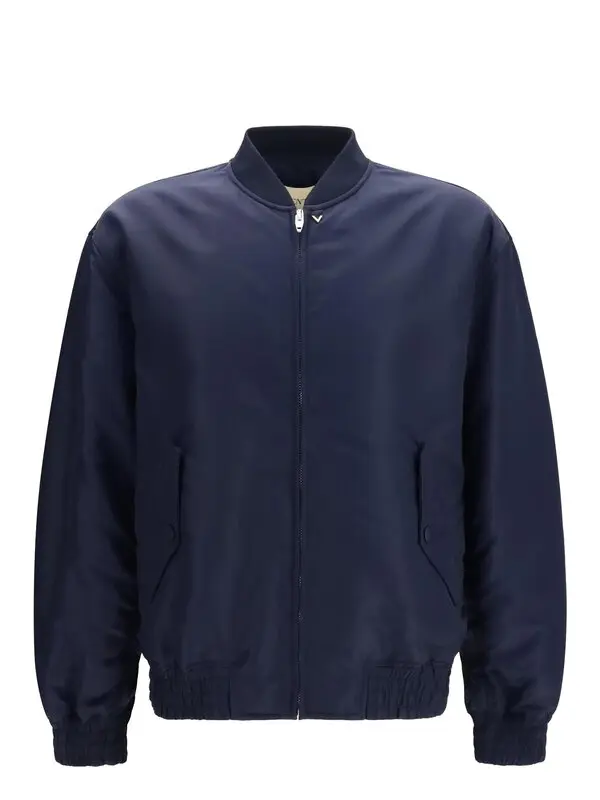 Valentino Garavani Nylon Bomber Jacket - Blue
