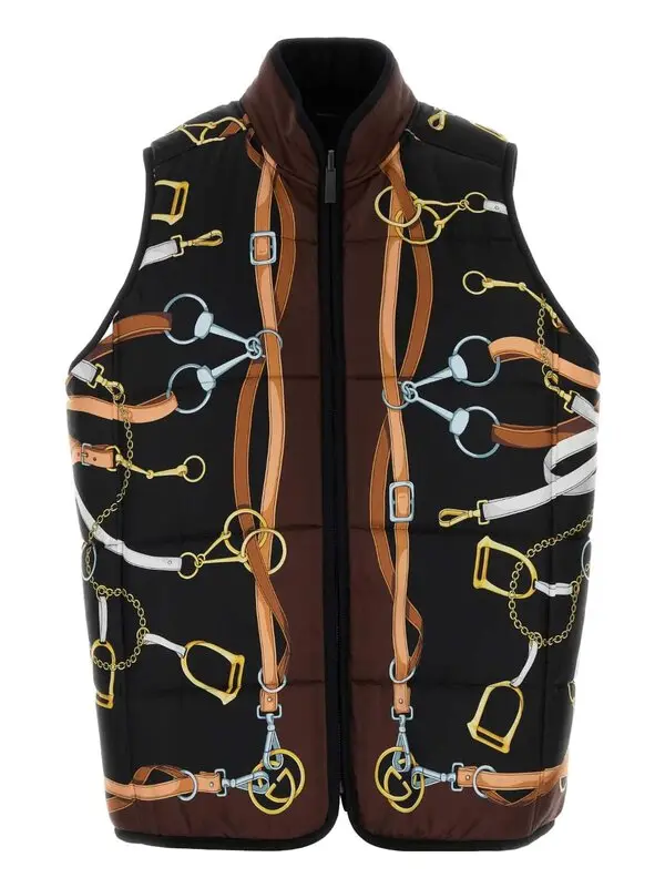 Gucci Printed Twill Reversible Sleeveless Jacket - Multicolor