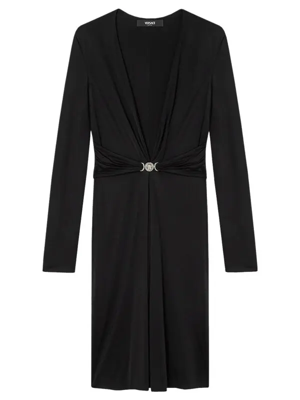Versace Viscose Jersey Midi Dress - Black