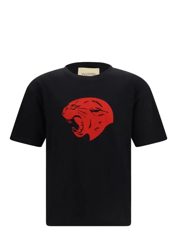 Valentino Garavani Panther Cotton T-shirt - Black