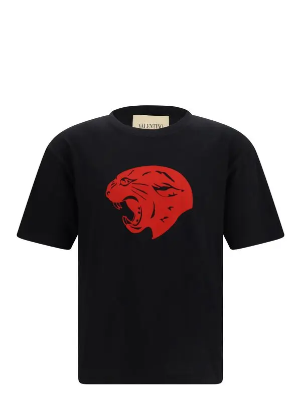 Valentino Garavani Panther Cotton T-shirt - Black