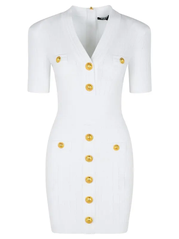 Balmain Viscose Blend Dress - White