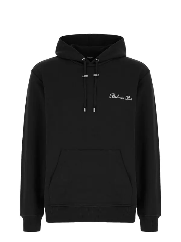 Balmain Hooded Sweatshirt With Embroidered Logo - Multicolor