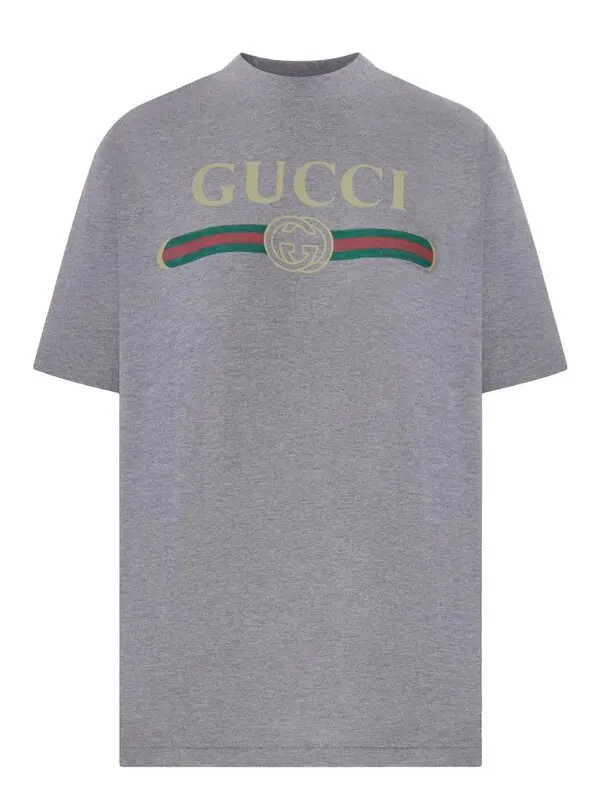 Gucci Cotton T-shirt With Front Logo - Multicolor