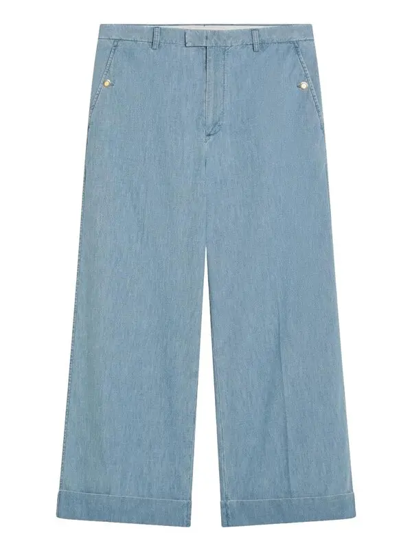 Valentino Garavani Wide Jeans With Cuff - Blue
