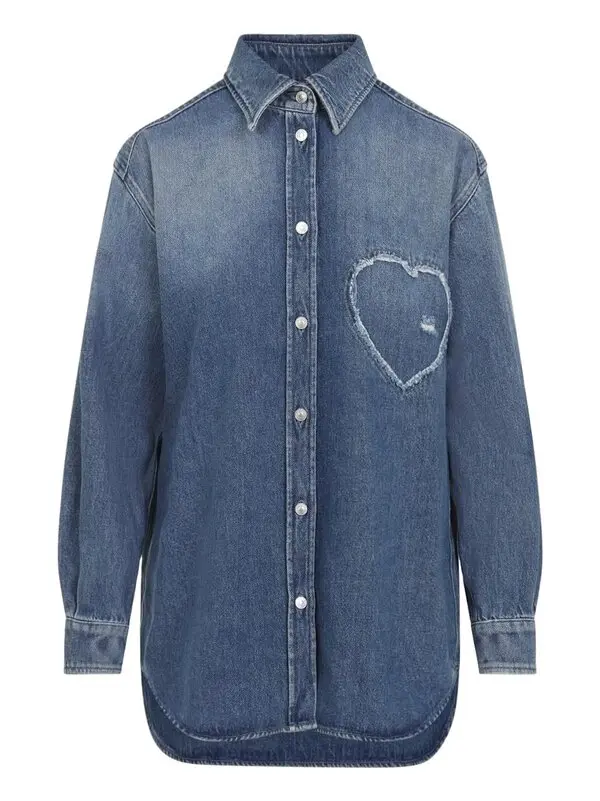 Moschino Heart Denim Shirt - Blue