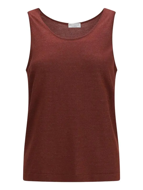 Brunello Cucinelli Luminous Knit Tank Top - Red