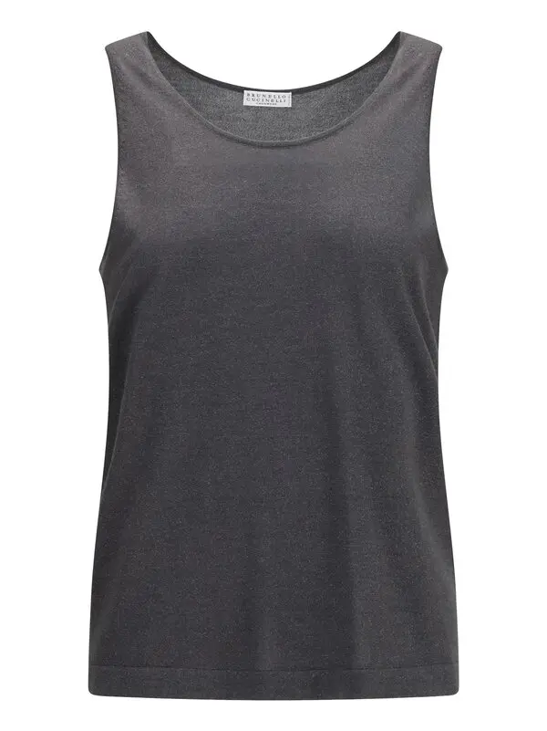 Brunello Cucinelli Luminous Knit Tank Top - Gray