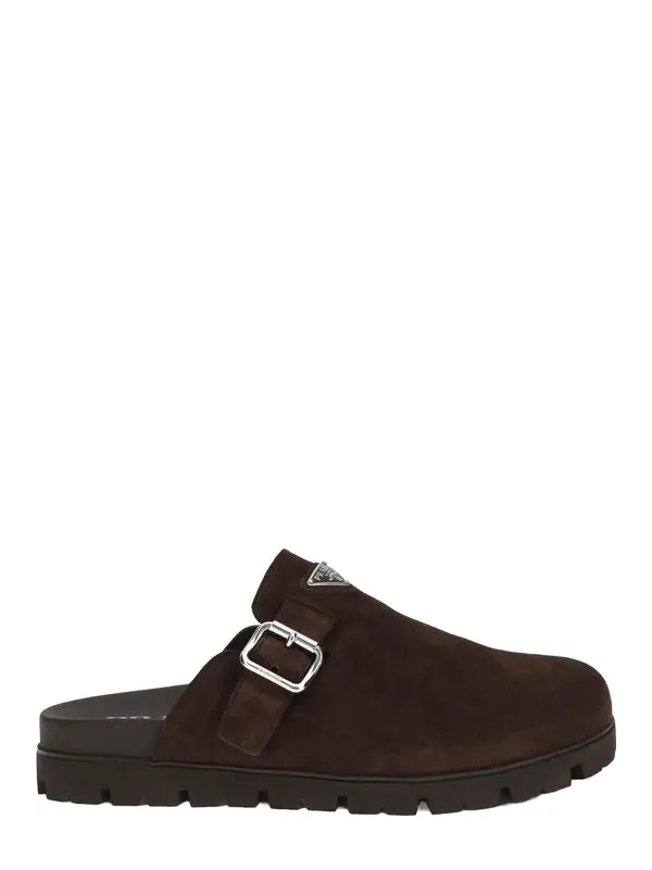 Prada Suede Mules - Brown