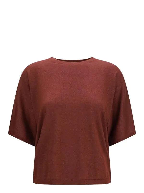 Brunello Cucinelli Cashmere And Silk Short-sleeve Sweater - Multicolor