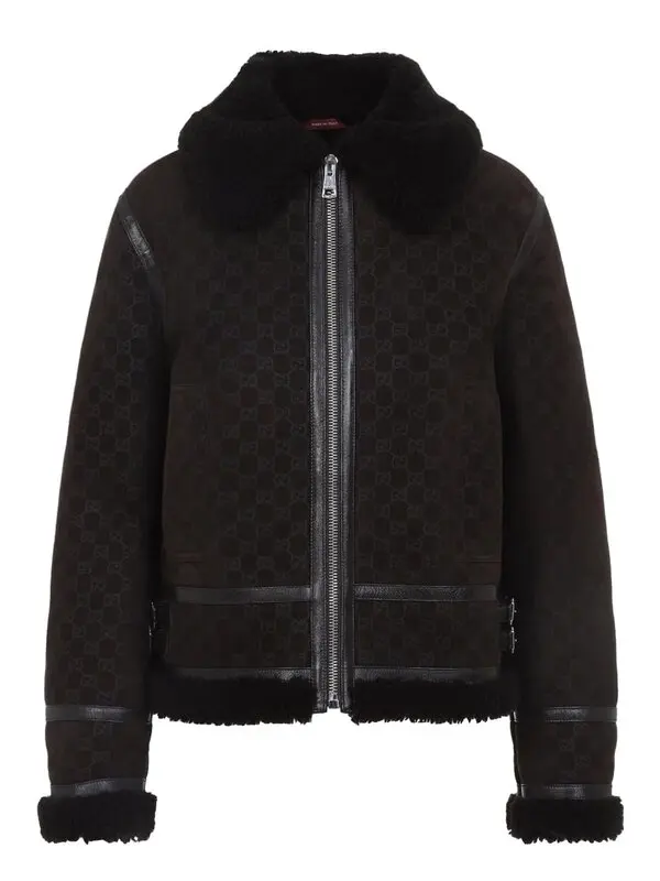 Gucci Gg Shearling Jacket - Brown
