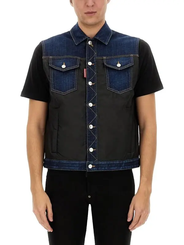 Dsquared2 Denim Puffer Vest - Blue