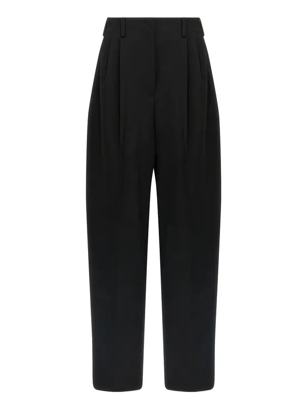 Givenchy Wide Leg Wool Trousers - Black